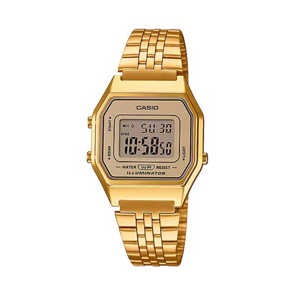 Casio Vintage Digital Gold Digital 28.6mm Stainless Steel Band – Watch ...