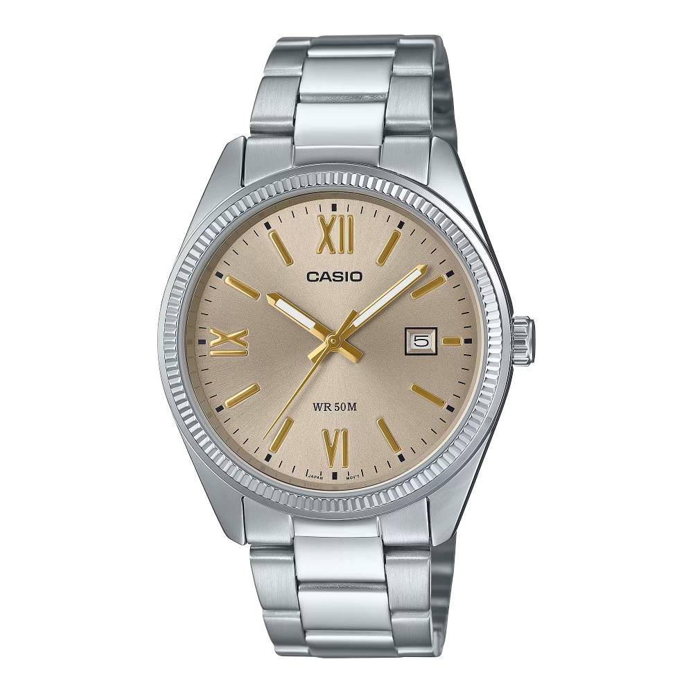 Casio Analog Steel Date 38.5mm Stainless Steel Band – Watch Republic PH