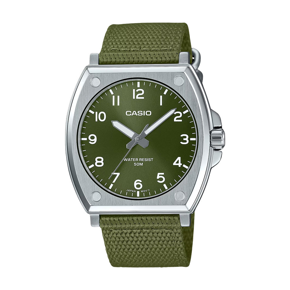 Casio Analog Leather 3-Hand 43.4mm Fabric Band – Watch Republic PH