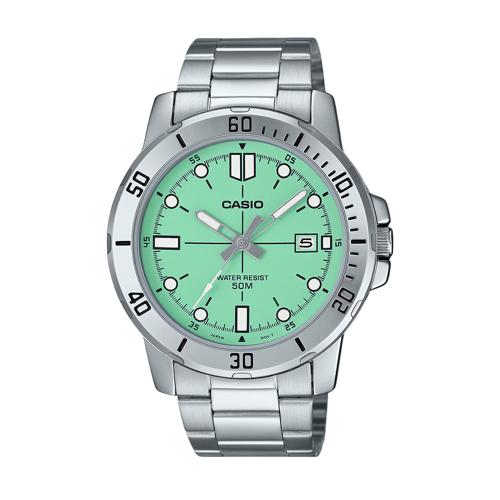 Casio Analog Steel Date 45mm Stainless Steel Band – Watch Republic PH