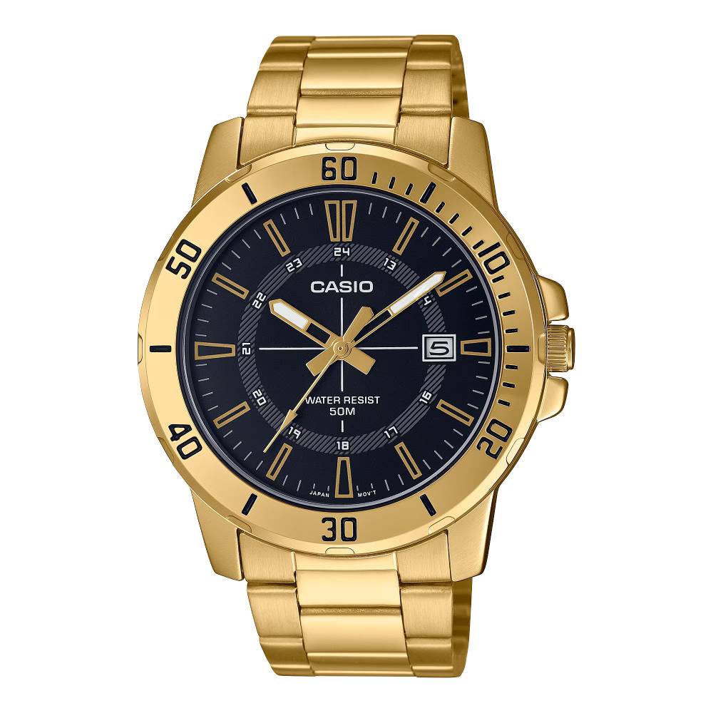 Casio Analog Gold 3-Hand 45mm Stainless Steel Band – Watch Republic PH