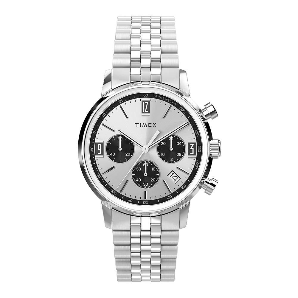 Timex Marlin Quartz Chronograph 40mm Stainless Steel Band – Watch ...