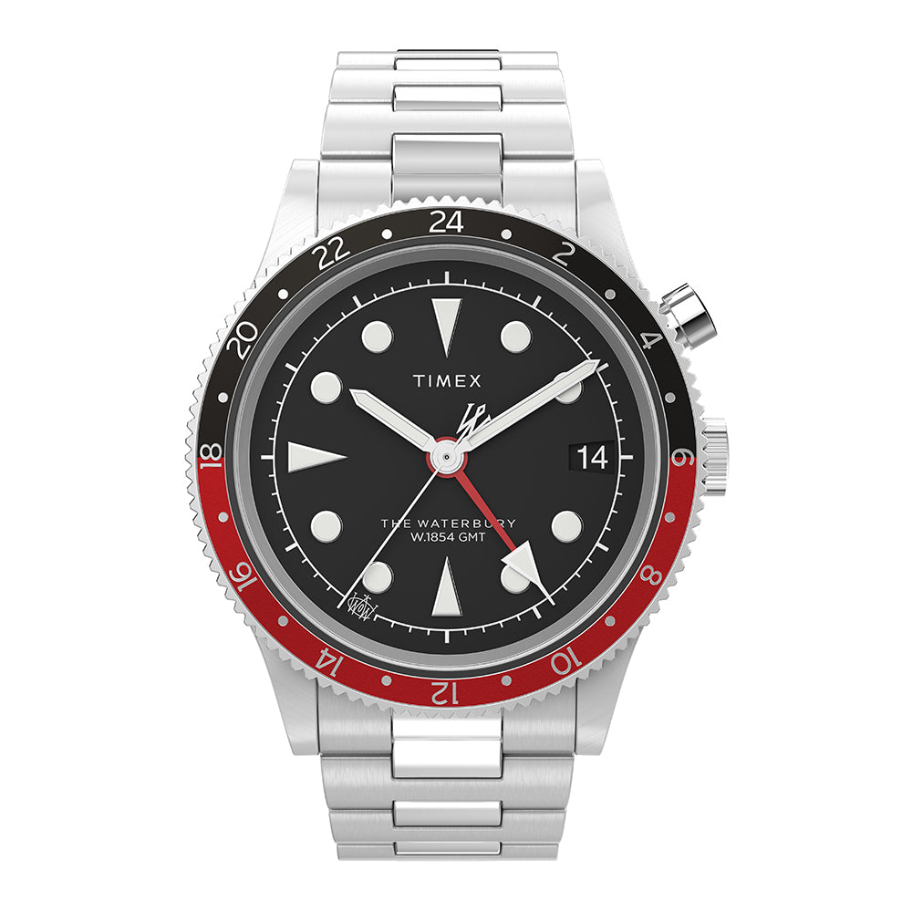 Timex Waterbury Traditional Gmt Date 39mm Stainless Steel Band – Watch ...