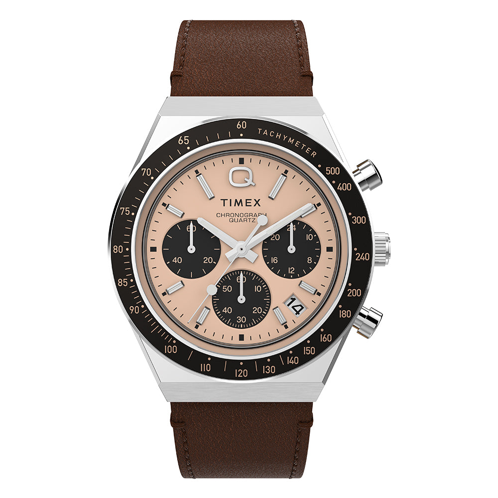Timex Q Timex Chronograph 40mm Leather Band – Watch Republic PH