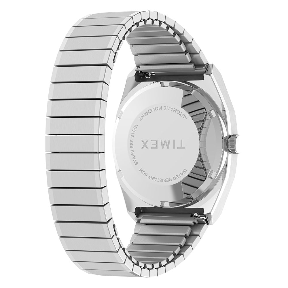 Timex Timex Automatic 1983 E Line Reissue Automatic 34mm Stainless Ste ...