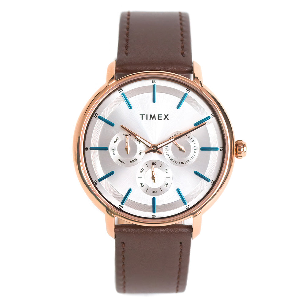Timex The Slim Line Multifunction 42mm Leather Band – Watch Republic PH