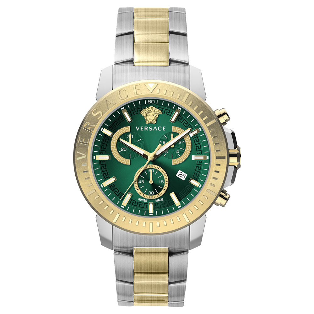 Versace New Chrono Chronograph 45mm Stainless Steel Band – Watch ...