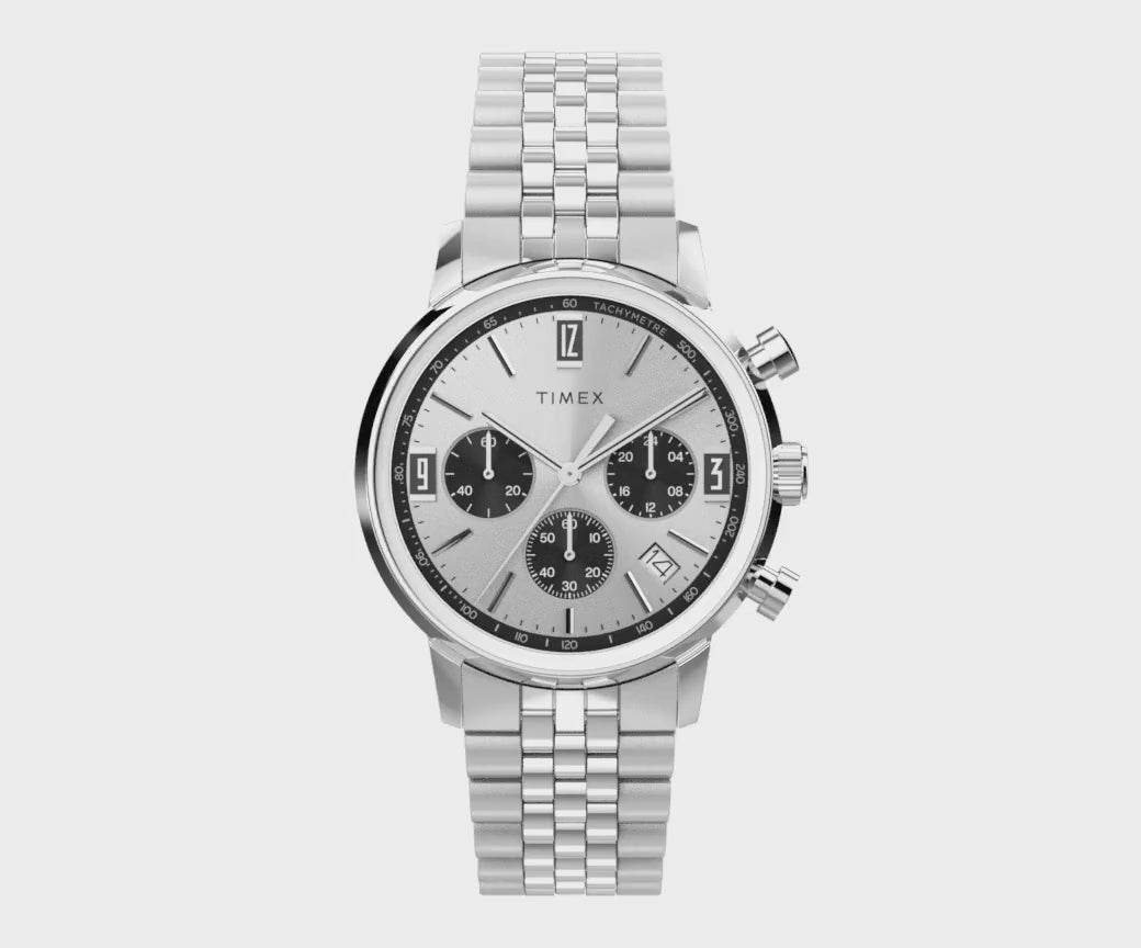 Timex Marlin Quartz Chronograph 40mm Stainless Steel Band – Watch ...